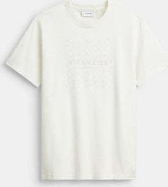 Coach Signature Square T-Shirt f&uuml;r M&auml;nner in Wei&szlig;, Gr&ouml;&szlig;e Mittel | Baumwolle
