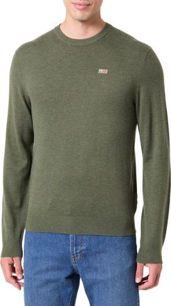 Napapijri Donori Crew Neck Sweater Herren, Khaki Green, Medium