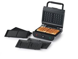 Senya Appareil &agrave; gaufres et croque-monsieur, Gaufrier 3 en 1, Gaufres, Gaufrettes & Croques, 3 Plaques Interchangeables Antiadh&eacute;sives, Rangement Vertical, F