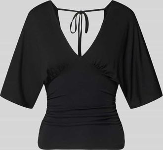 Gina Tricot Bluse aus Viskose-Mix mit V-Ausschnitt