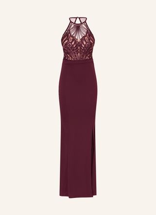 Lipsy Abendkleid Mit Spitze rot