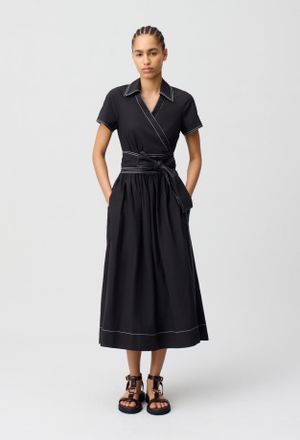 Claudie Pierlot Robe longue ceintur&eacute;e