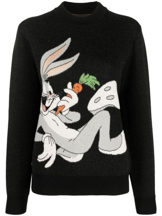 Alanui pull Bugs Bunny en jacquard - Noir
