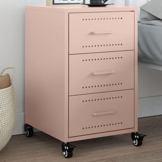 vidaXL Table de chevet rose 36x39x59 cm acier Vidaxl