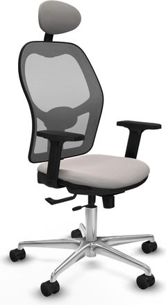Piqueras y Crespo Gepolsterter Schreibtischstuhl mit 2D-Armen, h&ouml;henverstellbarer Lendenwirbelst&uuml;tze und festem Kopfteil, ausgestattet mit Syncro/Traslack und injiziert