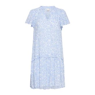 Ichi Blaues Blumen Aop Kleid - - Dresses - Damen - Blau - M