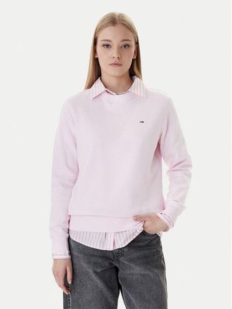 Tommy Jeans Sweatshirt Flag DW0DW19959 Rosa Regular Fit