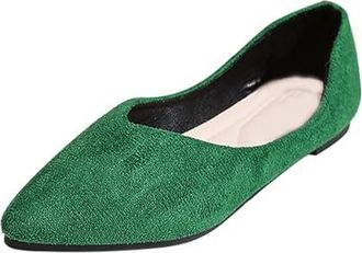 Generic Chaussures plates en daim pour femme - Bout pointu - Ballerines mocassins - Pour le bureau - Classiques - Pour le travail - D&eacute;contract&eacute;es - L&eacute;g&egrave;res et
