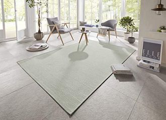 Elle Elle Decoration Millau In- und Outdoor Teppich 140x200cm - Kurzflor Wetterfest Wasserfest Modern Plain Unifarben Design für Terrasse Balkon Wohnzimmer