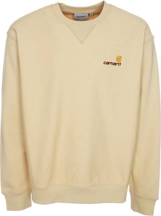 Carhartt Work in Progress Homme, Sweatshirts et sweats &agrave; capuche, Beige, Taille: XL American Script HD Sweat &agrave; capuche