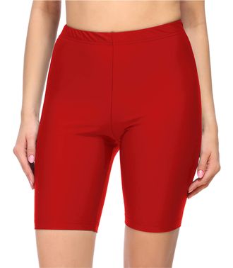 Merry Style Damen Badehose High Waist Schwimmhose f&uuml;r Wassersport SUP Schwimmradler MS10-333 (Rot,42)