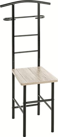 Haku Möbel Herrendiener Eiche San Remo, schwarz, MDF, Metall - Maße: B 46 cm x H 109 cm x T 46 cm, Style: Modern