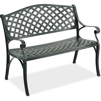 Relaxdays Relaxdays Gartenbank, Garten & Balkon, 2-Sitzer. antikes Design, Aluminium Sitzbank, HBT: 82x102x60 cm, in schwarz-gr&uuml;n