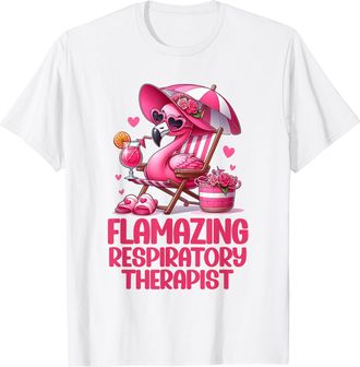 BDAZ Flamazing Atemtherapeutin Pink Flamingo Tropical Beach T-Shirt