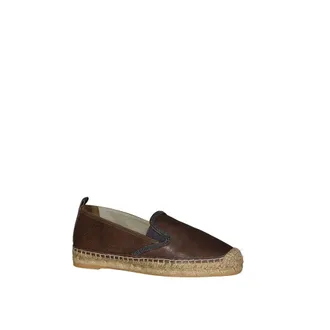 Brunello Cucinelli Womens Brown Leather Espadrilles Shoe