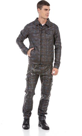 Cipo & Baxx Herren Jacke CJ278 Blau - Stylische &Uuml;bergangsjacke im Modernen Streetwear Look mit Hemdkragen, Knopfleiste & Brusttaschen - L&auml;ssige Freizeitjacke f&uuml;r 