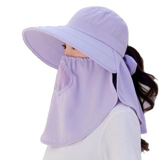 Generico Chapeau de soleil - Protection UV large bord pour visi&egrave;re avec trou pour queue de cheval pour randonn&eacute;e, camping, voyages et activit&eacute;s de plein air