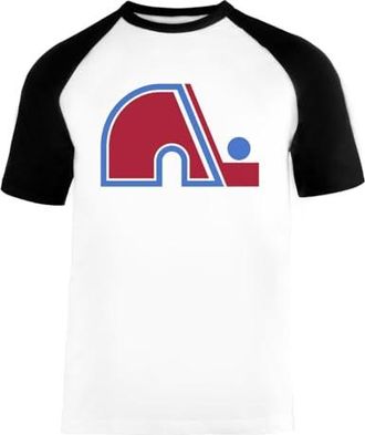 Vendax Quebec Nordiques Vintage Logo Unisex Baseball T-Shirt Manches Courtes Homme Femme Blanc Noir