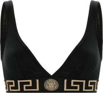 Versace Femme, Sous-v&ecirc;tements, Noir, Taille: 38 FR Medusa And Greca Border Elastic Hook Bra