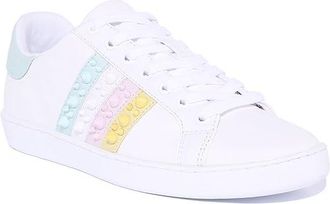 Guess Femme Jacobb Basket, Blanc, 38 EU