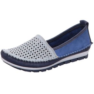 Gemini Damen Leder Ballerinas Mokassins 382013-01, Gr&ouml;&szlig;e:41 EU, Farbe:Blau