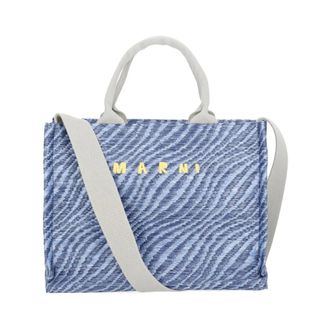 Marni Femme, Sacs, Bleu, Taille: ONE Size Petit sac cabas ondul&eacute; &agrave; effet raphia