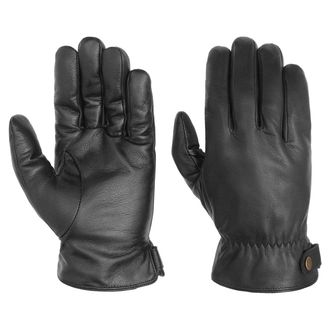 Stetson Conductive Lederhandschuhe Unifarbene Elegante Herren Herbst Winter schwarz 7 1/2 HS