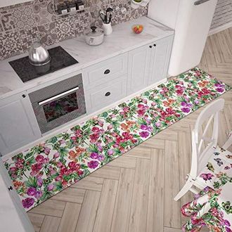 Petti Artigiani Italiani Teppich für Küche 52x240 cm Fiori