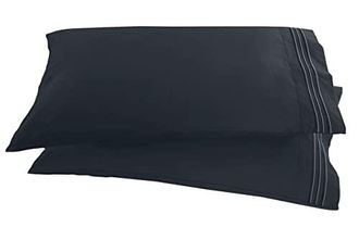 Elegant Comfort 2-teiliger Kissenbezug mit Fadenzahl 1500, Bestickt, ägyptische Qualität, luxuriös, seidig weich, hypoallergen, knitterfrei, farbbeständig