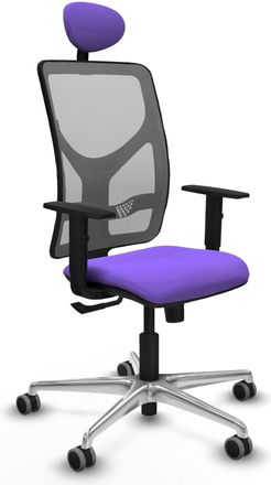 Piqueras y Crespo Atmungsaktiver Schreibtischstuhl mit 1D-Armlehnen, h&ouml;henverstellbare Lendenwirbelst&uuml;tze und festes Kopfteil, ausgestattet mit 3 Positionen und Schneid