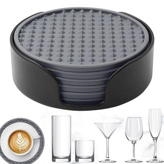 Generico Untersetzer aus Silikon, rutschfest, hitzebest&auml;ndig, 6 St&uuml;ck, f&uuml;r Arbeitsplatz, K&uuml;che, M&ouml;beldekoration f&uuml;r Zuhause, CE, entworfen