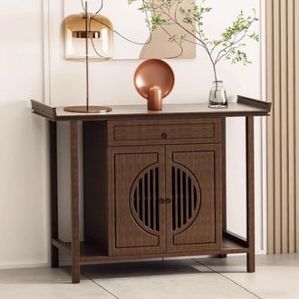 Generic Buddhistischer Altartisch aus Bambus, pers&ouml;nlicher Buddha-Nischenaltar, chinesischer Meditationsschrank mit Stauraum und Schublade, Opfertisch f&uuml;r Geb