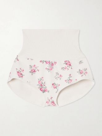 Magda Butrym Short En Coton C&ocirc;tel&eacute; Et &Agrave; Imprim&eacute; Fleuri - Rose