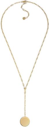 Fossil Womens goldfarbene Edelstahlkette mit Karabinerverschluss Runde Halskette mit Anhängern