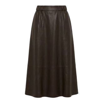 Notyz Notyz - Casablanca Leather Skirt - Femme - Jupes - Brun - Taille: 38 FR