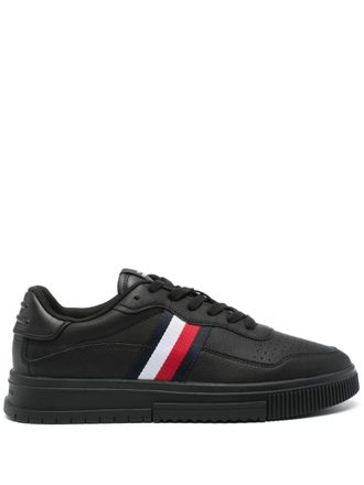 Tommy Hilfiger baskets Supercup &agrave; d&eacute;tails de rayures - Noir