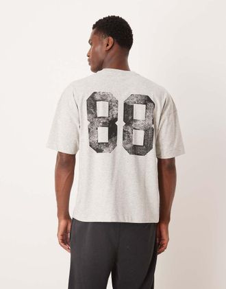 Abercrombie & Fitch YPB - T-Shirt in Grau mit NYC Lifting-Grafik