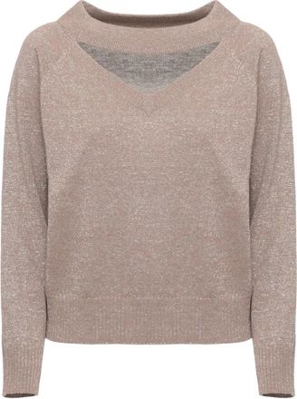 D.exterior Rundhals-Strickpullover - - Knitwear - Damen - Beige - XS
