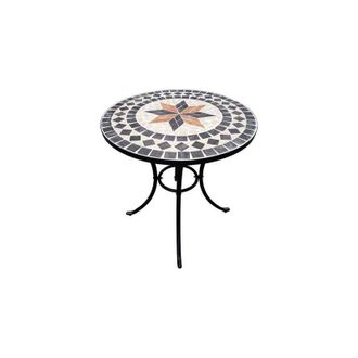 Domus Table en mosaique modele capri avec structure en fer et surface en pierre cm60x70h - Domus