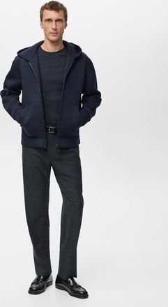 Mango Sweat &agrave; zip effet n&eacute;opr&egrave;ne bleu marine - Homme - XS - MANGO MAN
