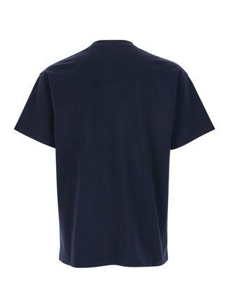 Givenchy Mens T-Shirt Crew Neck Blue Cotton T-Shirts And Polos