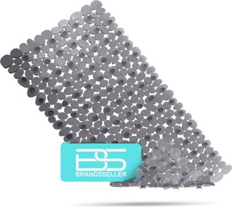 Brandsseller Badewanneneinlage 70x35 cm Badewannenmatte Duschmatte in Steinoptik Schwarz-Transparent