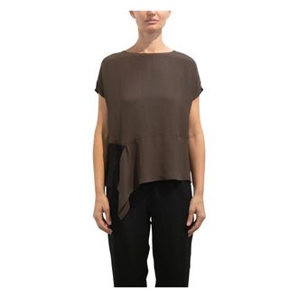 Pierantonio Gaspari Femme, Blouses et Chemises, Brun, Taille: 40 FR Blusa Seta Bicolore