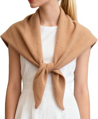 Generic Ch&acirc;le triangulaire en laine - &Eacute;charpe douce et chaude en laine tendance, &eacute;charpe tricot&eacute;e chaude multifonctionnelle, &eacute;charpe confortable pour un usage