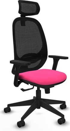 Piqueras y Crespo B&uuml;rostuhl in Rosa mit 3D-Armlehnen, h&ouml;henverstellbarer Lendenwirbelst&uuml;tze und Kopfteil, h&ouml;henverstellbar und neigbar, ausgestattet mit 3 Positionen, S