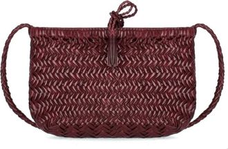 Dragon Diffusion Femme, Sacs, Rouge, Taille: ONE Size Sac Bandoulière en Cuir Tressé Bordeaux