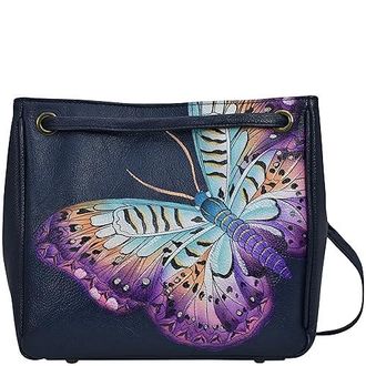 Anuschka Sac Cabas en Cuir véritable Peint à la Main pour Femme avec Sangle, poignée, Multicolore, Einheitsgröße