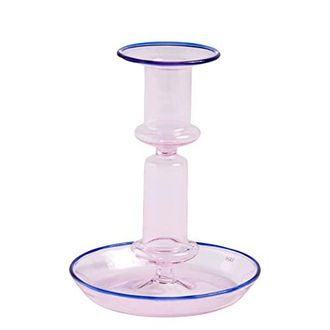 HAY Hay Flare Kerzenst&auml;nder aus Borosilikatglas in der Farbe Rosa, Ma&szlig;e: 11cm x 11cm x 14cm, 507955