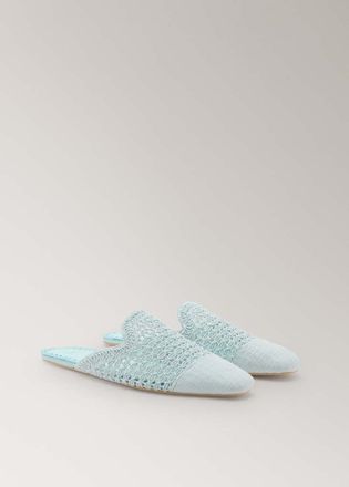 Mango Mules in H&auml;kel-Optik blau - Damen - 36 - MANGO