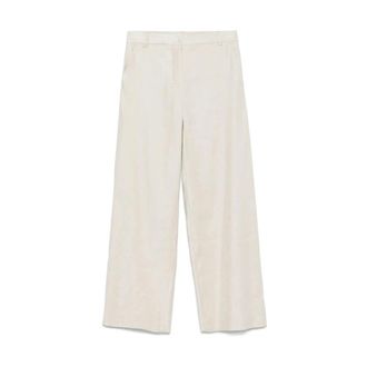 Max Mara Mandelbeigefarbene- weite Hose - - Trousers - Damen - Wei&szlig; - 3XS